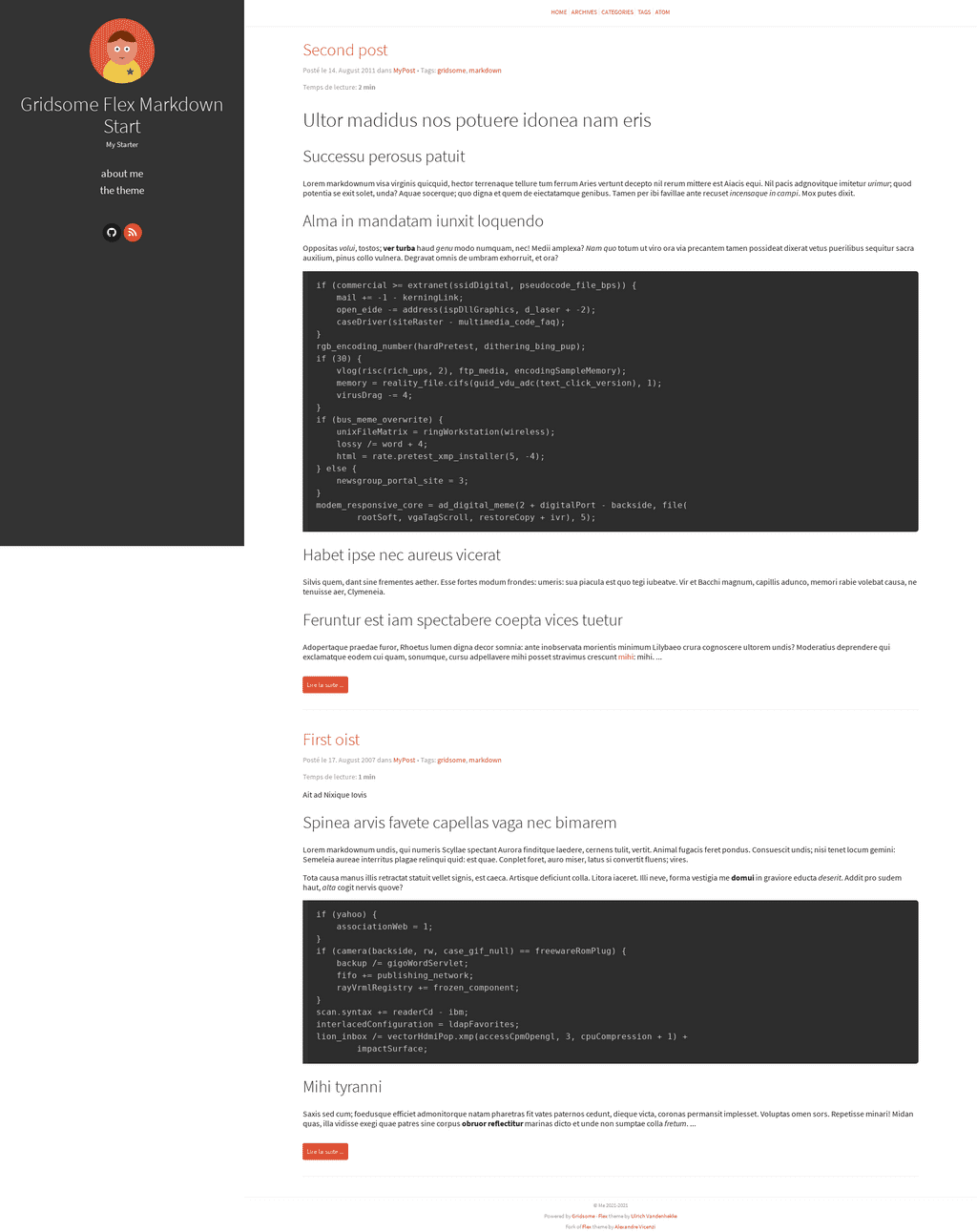 Flex Markdown Starter - Gridsome